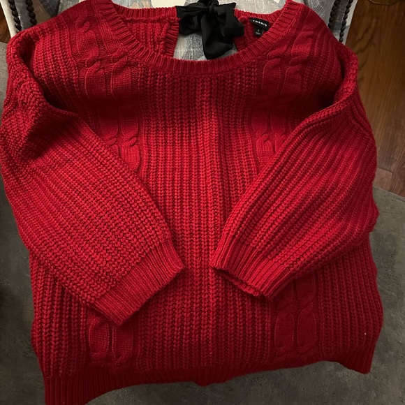 torrid | Sweaters | Torrid Red Crew Neck Sweater With Ribbed Knit ...